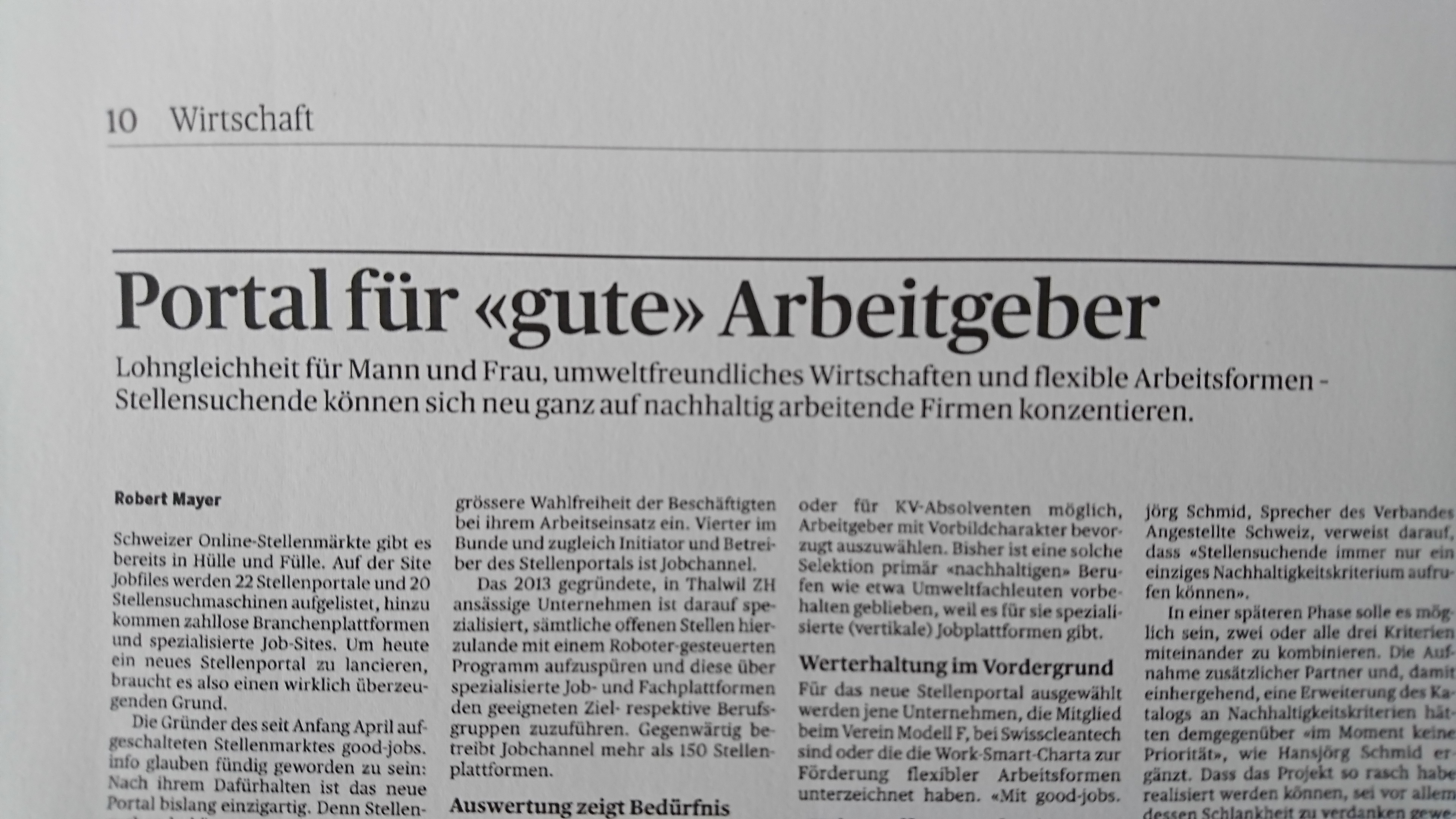 Portal für «gute» Arbeitgeber - good-jobs.info